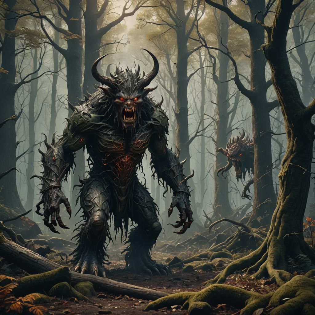 Monster in the Woods - AI Generated Artwork - NightCafe Creator