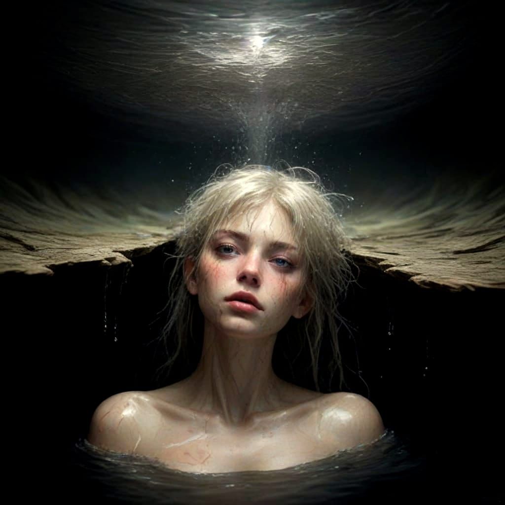 Feminine Figure in 2.5D Embossed Calligram Style - AI Art