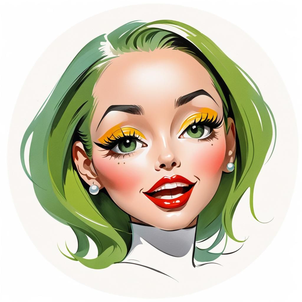 a pencil caricature of the picture. minimalist single line Sketch ...