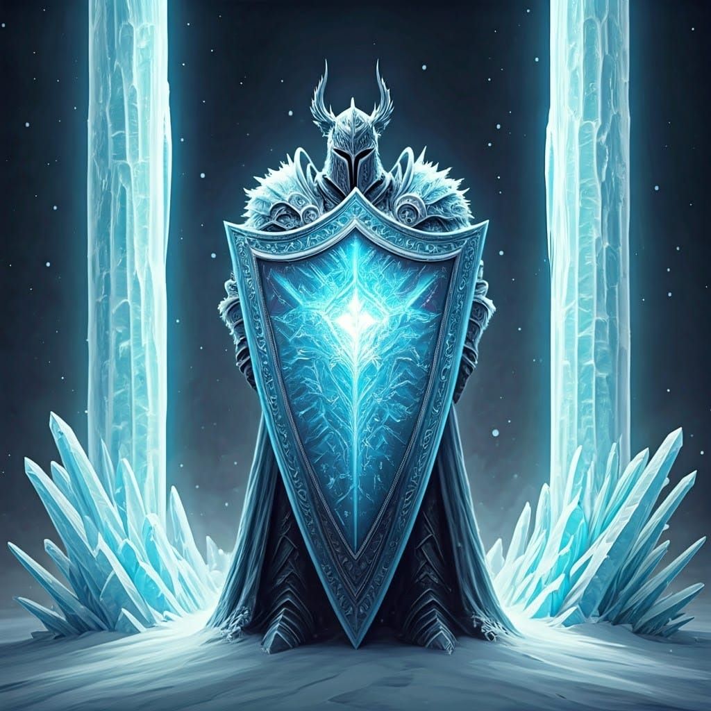 Frost Knight in Ethereal Armor Holds Majestic Ice ... - AI Art