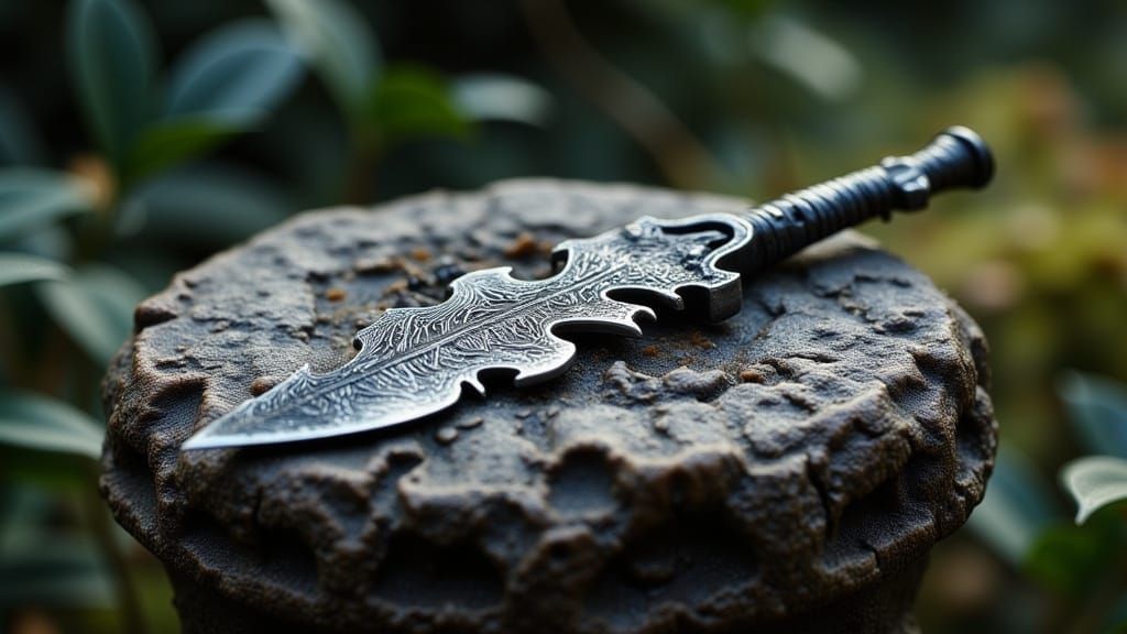 Mystical Dagger in Soft, Natural Light - AI Art