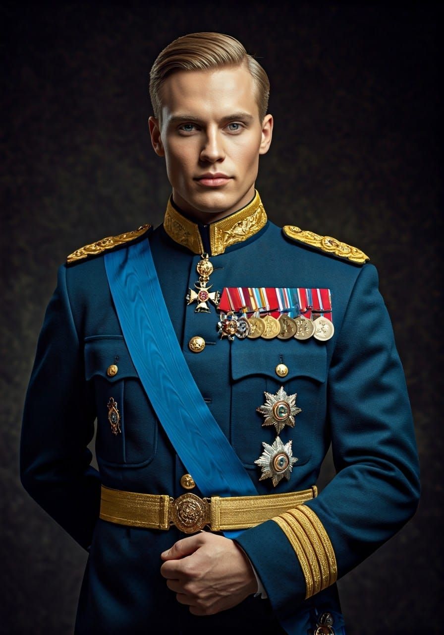 Sebastian the Blond - Regal Prince in Formal Ceremonial Atti...