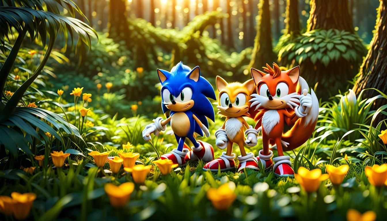 [ SONIC & TAILS ]. deep depth of field, 3D, breathtaking intricate ...