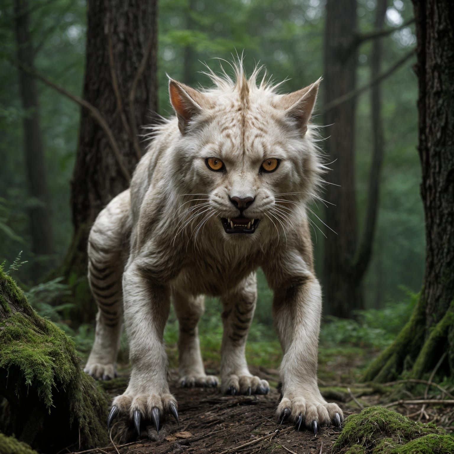 Star wars creature Nexu, an agile catlike predator with four red eyes ...