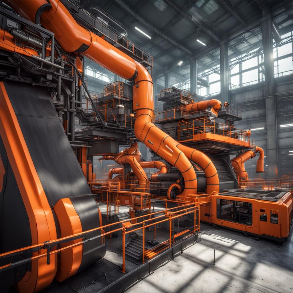 Satisfactory Production Line - AI Generated Artwork - NightCafe Creator