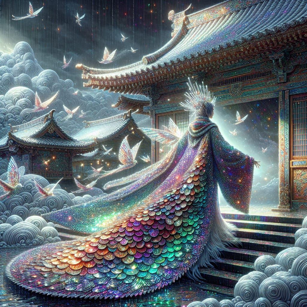 A wizard walks into his house covered in rainbow scales and trailing ...