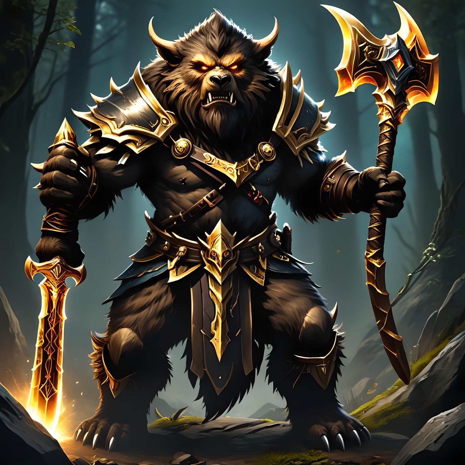 Bugbear Spellblade - AI Generated Artwork - NightCafe Creator
