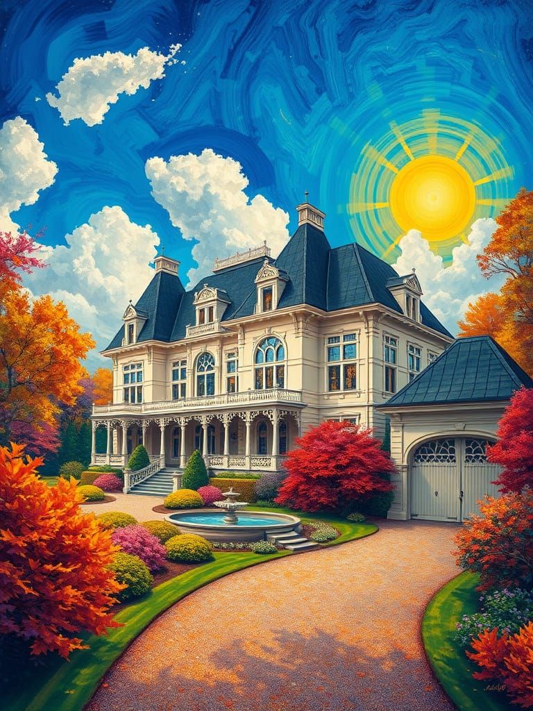 Example for my work - Cosmic Victorian Estate in Vibrant Hue...