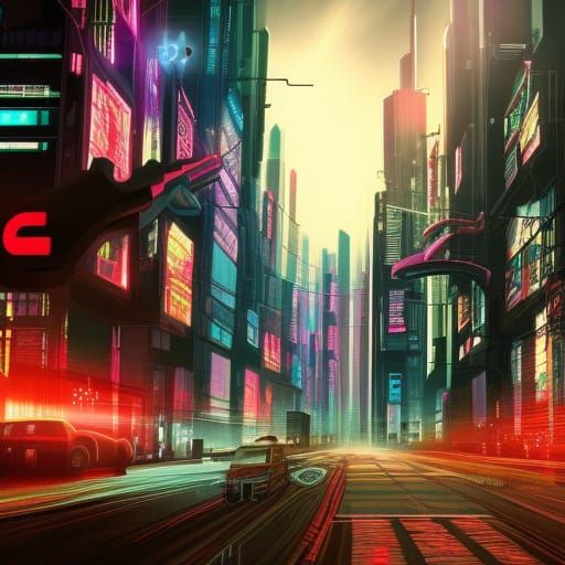 Cyberpunk Highway - AI Generated Artwork - NightCafe Creator