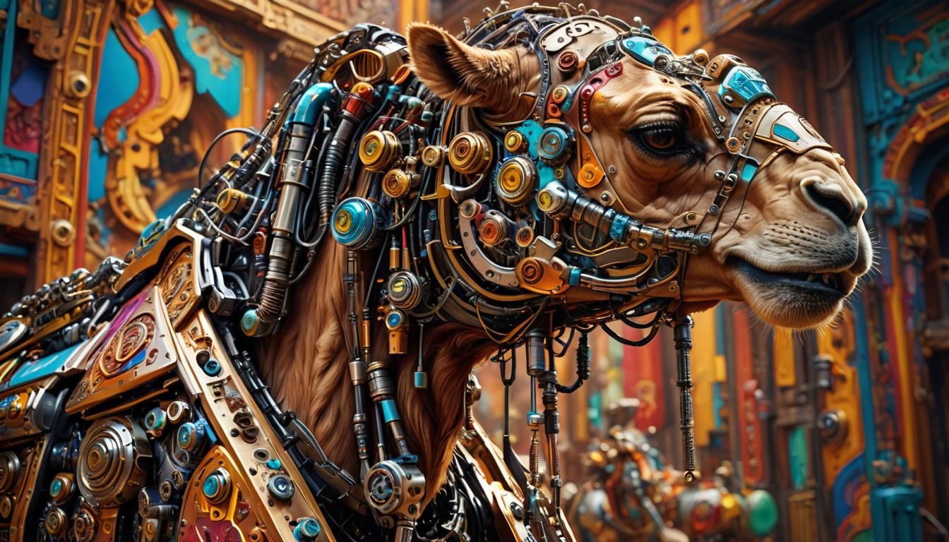 Cyborg camel - AI Generated Artwork - NightCafe Creator