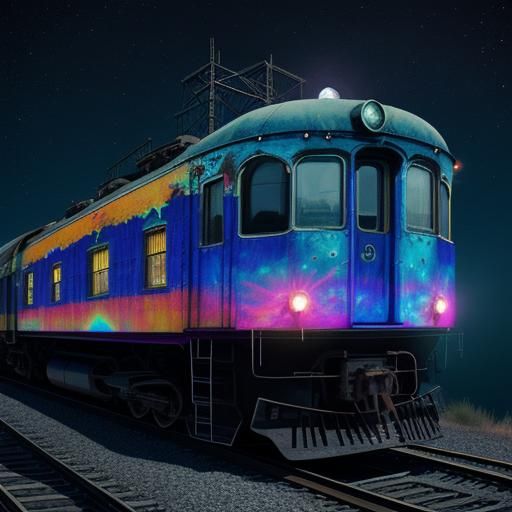 Old Train Moon - AI Generated Artwork - NightCafe Creator