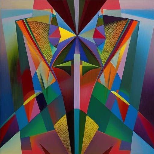 cubist painting, Neo-Cubism, layered overlapping geometry, art deco ...