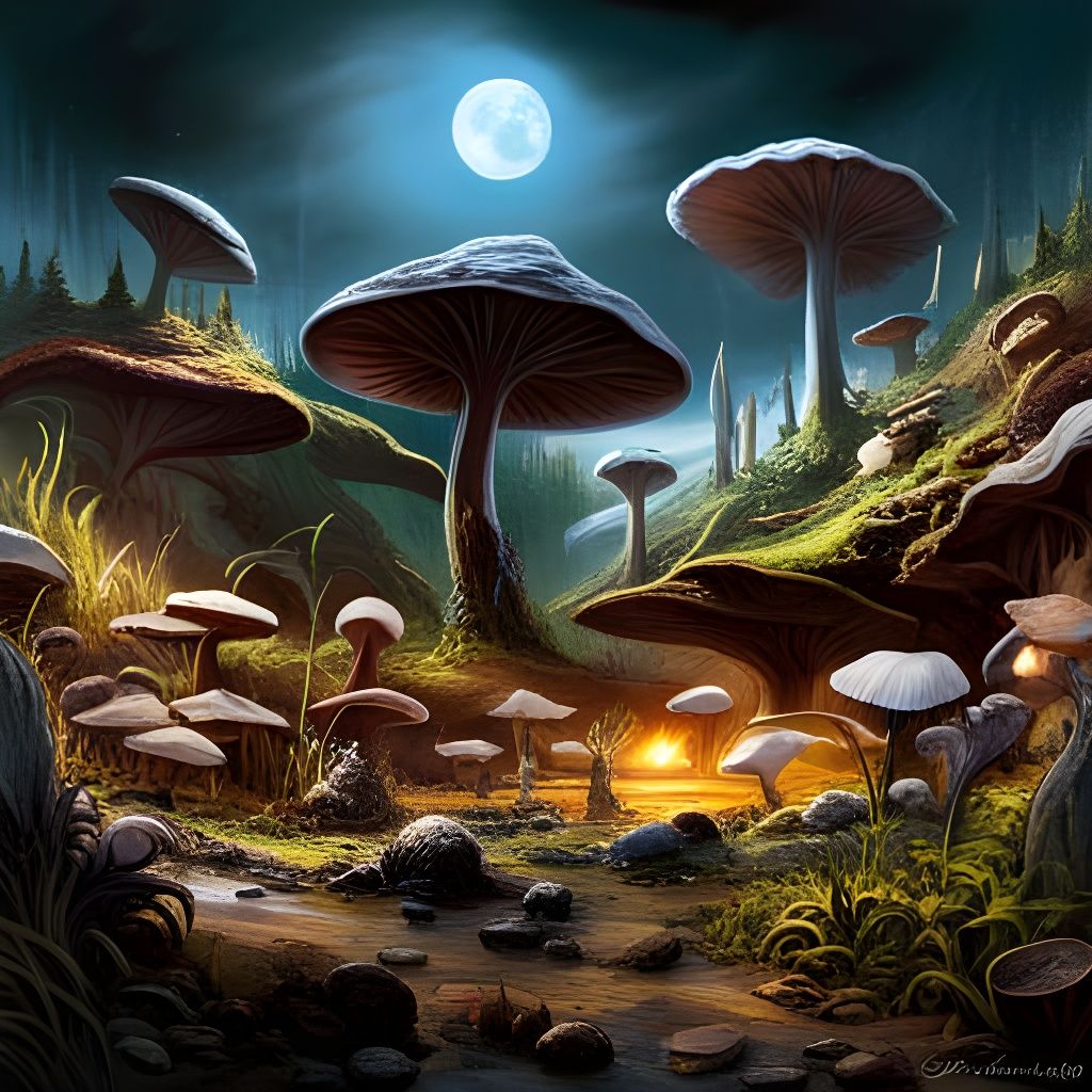 Mushroom Land - AI Generated Artwork - NightCafe Creator
