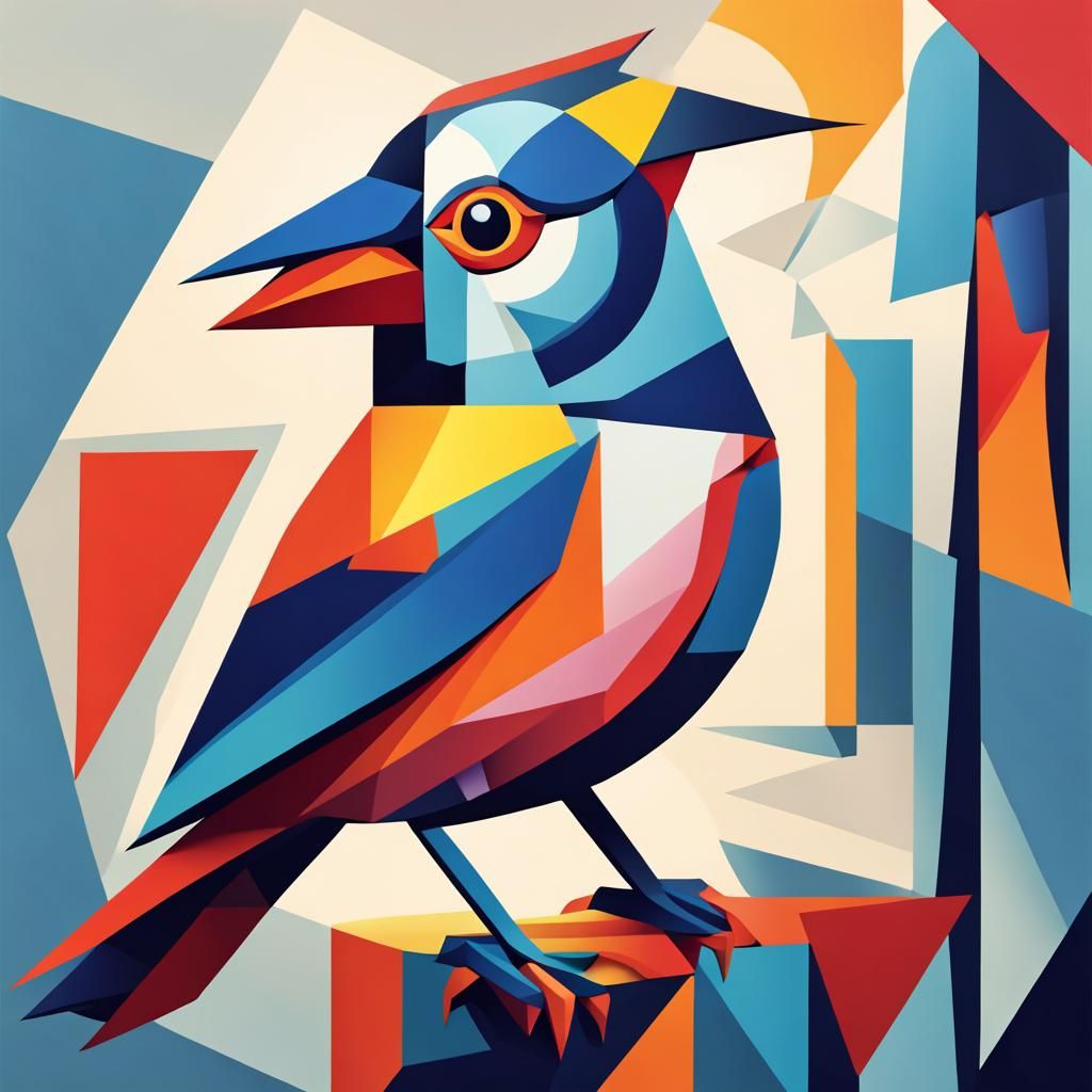 A cubist random Picasso bird - AI Generated Artwork - NightCafe Creator