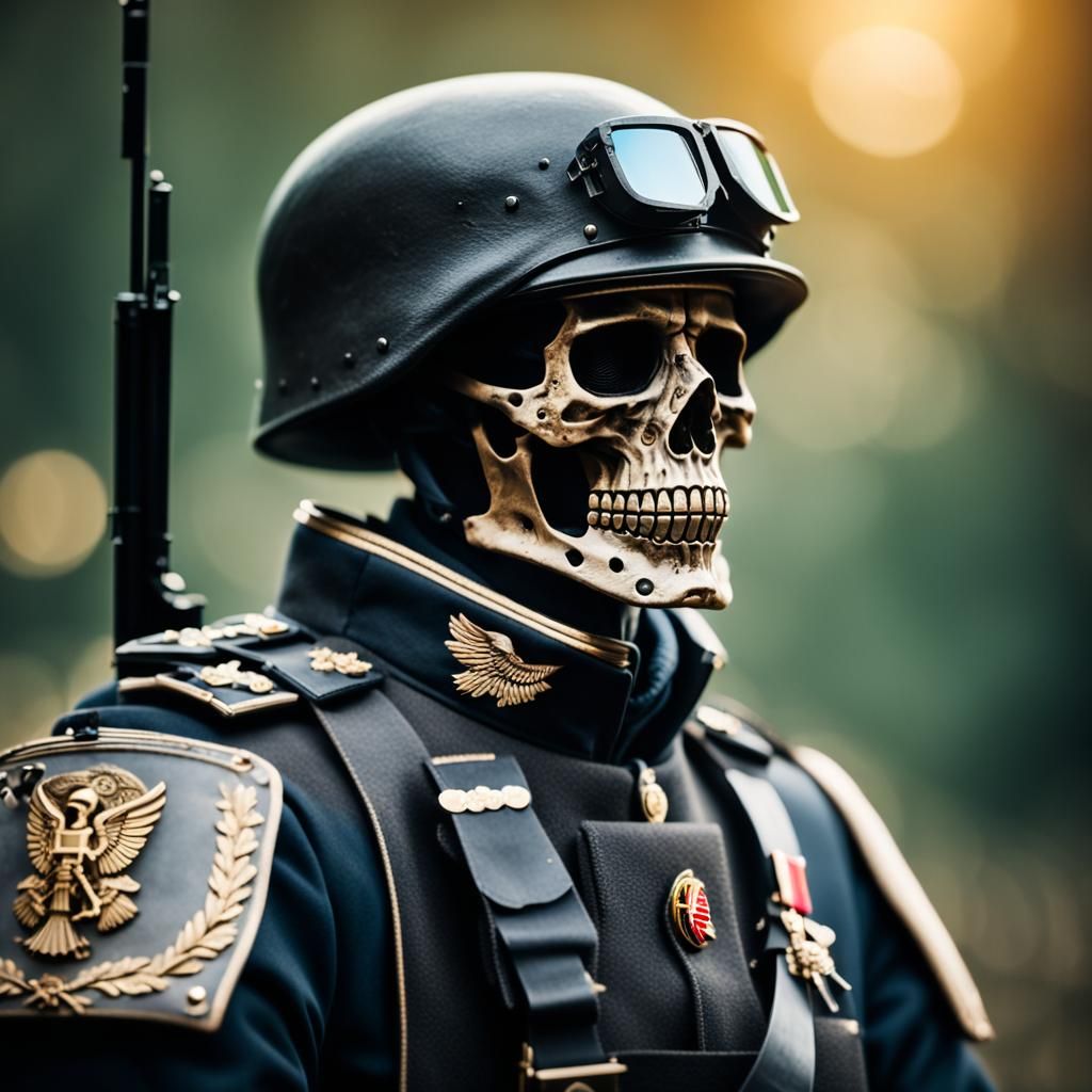 Skeleton military commander - AI Generated Artwork - NightCafe Creator