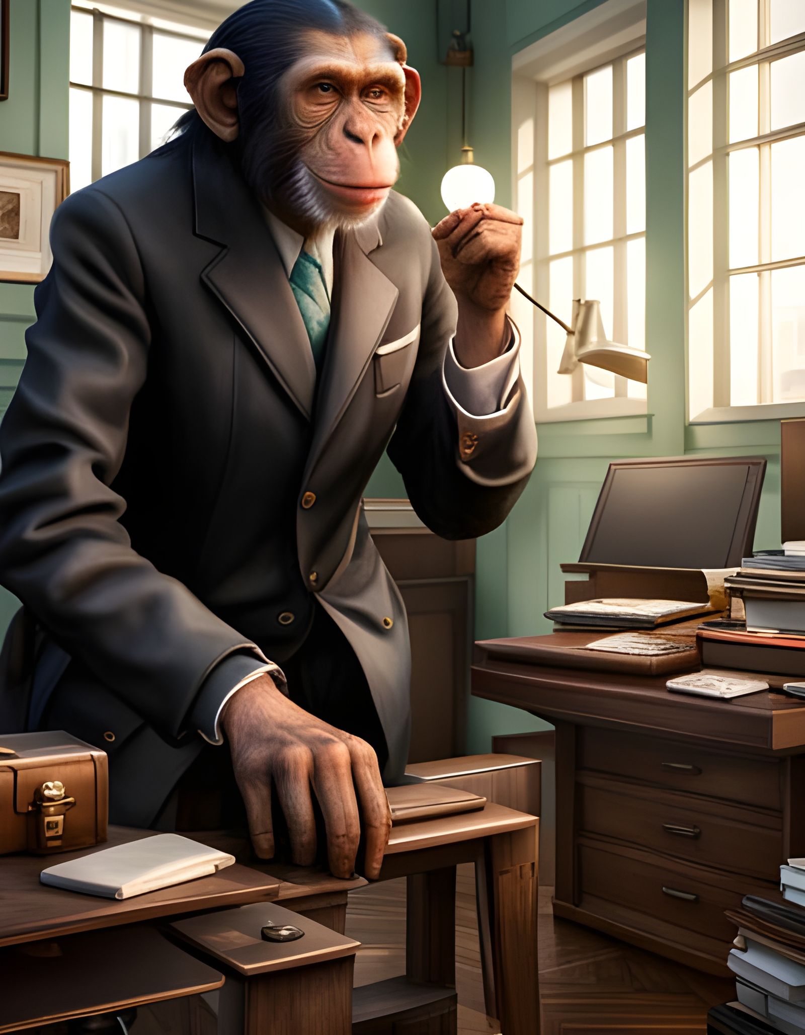 Monkey Professor - AI Generated Artwork - NightCafe Creator
