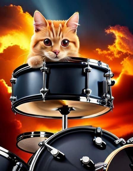 Rockitty Drummer Jr. - AI Generated Artwork - NightCafe Creator