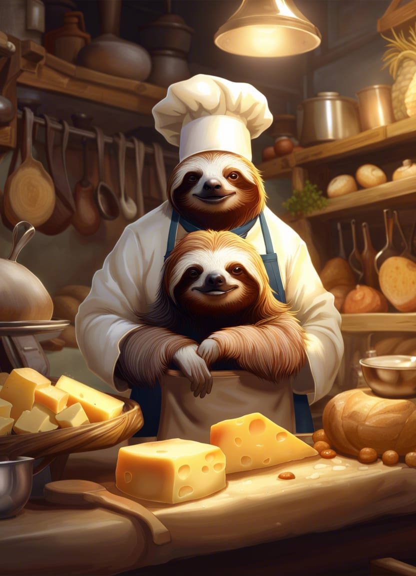 Bring your sloth child to work day - How Cheesy! - AI Generated Artwork ...