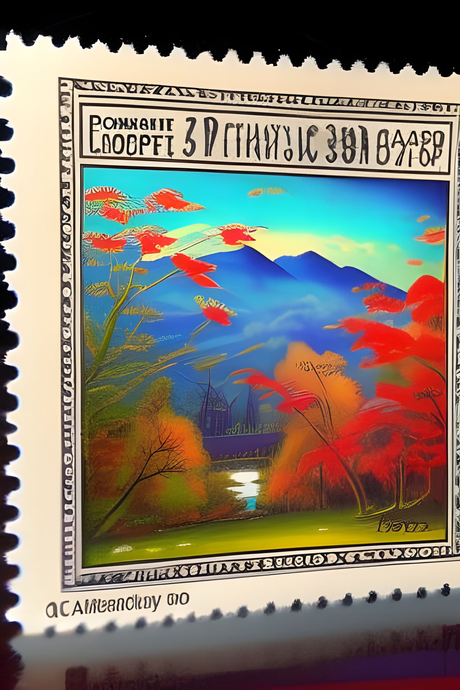 Scenic Postage Stamp - AI Generated Artwork - NightCafe Creator