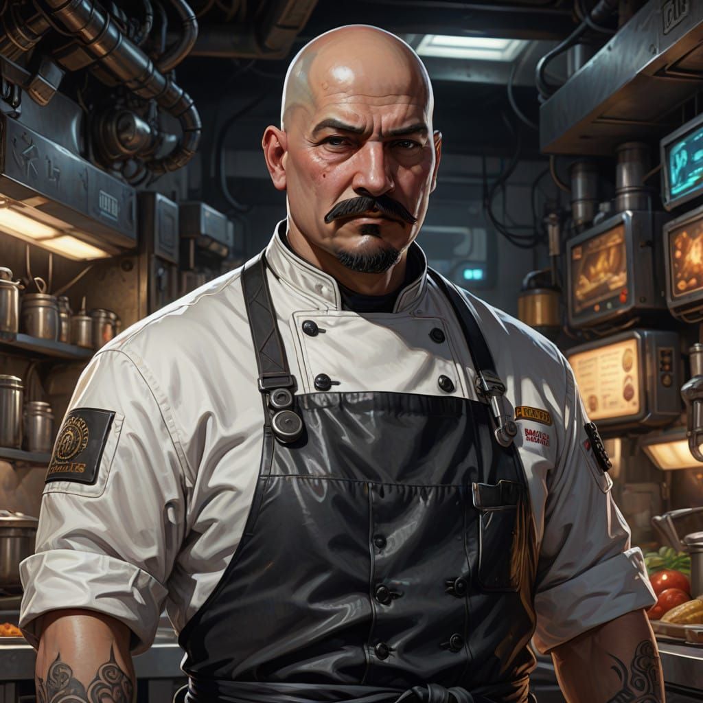 Cyberpunk Chef in a World of High-Resolution Detai... - AI Art