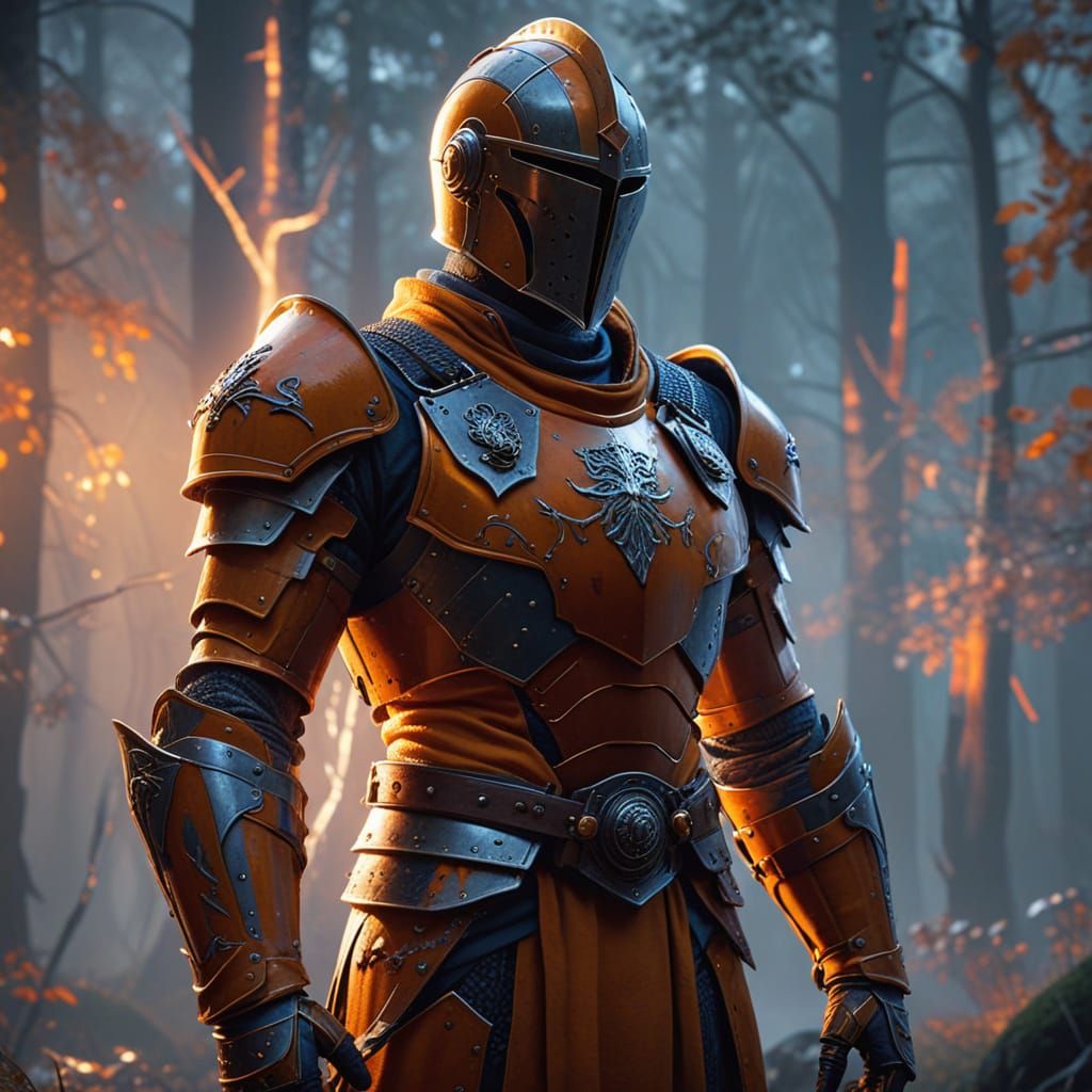 an armoured medieval knight - Medieval Knight in Mystical Fo...