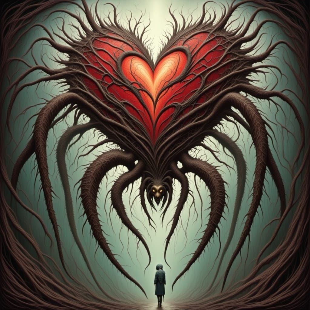 Surreal Spider in a Dreamlike Landscape - AI Art