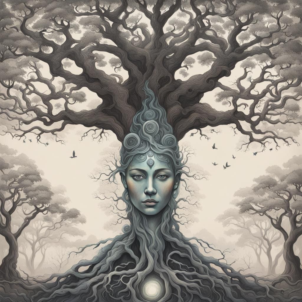The Tree Woman - AI Generated Artwork - NightCafe Creator