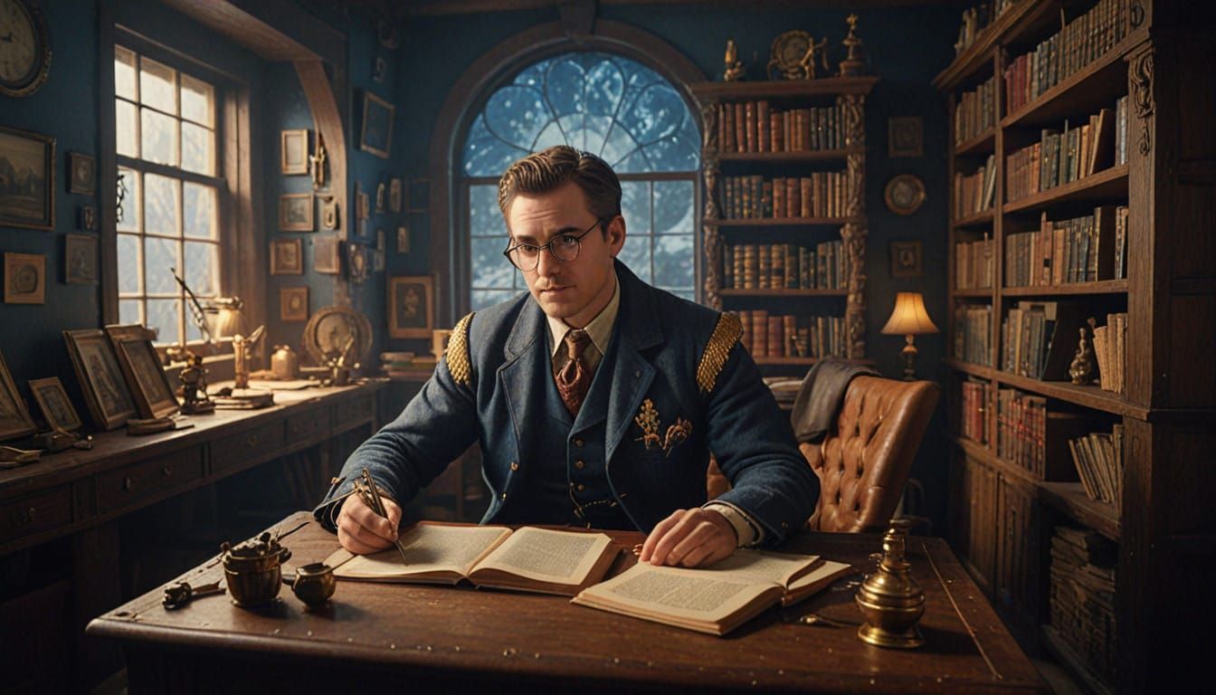 Captain Sullivan writing his memories