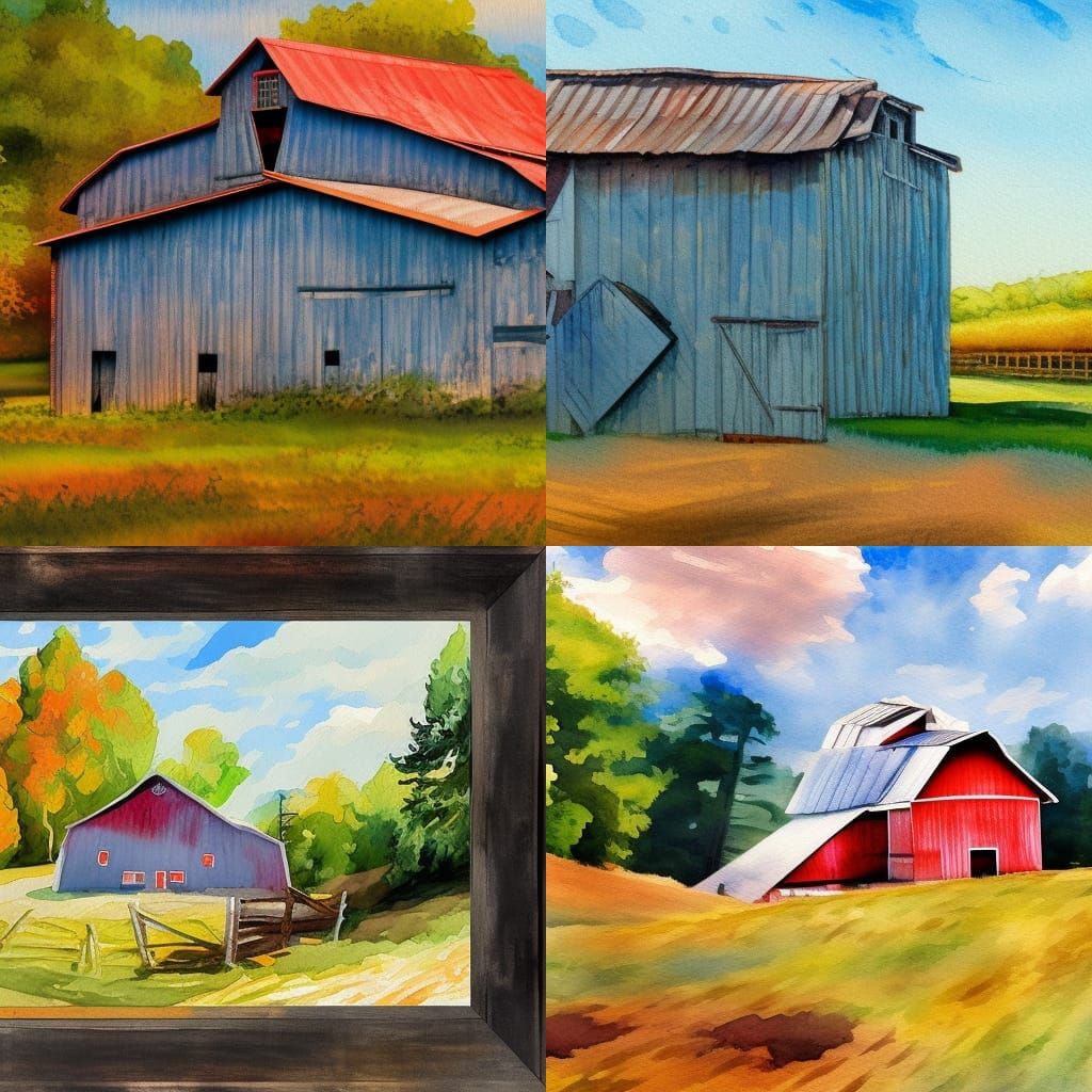 falling/leaning barn - AI Generated Artwork - NightCafe Creator