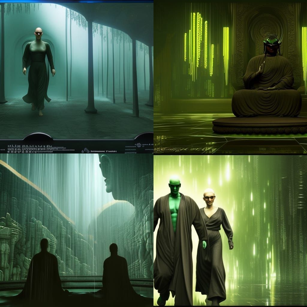 the matrix movie with buddah - AI Generated Artwork - NightCafe Creator