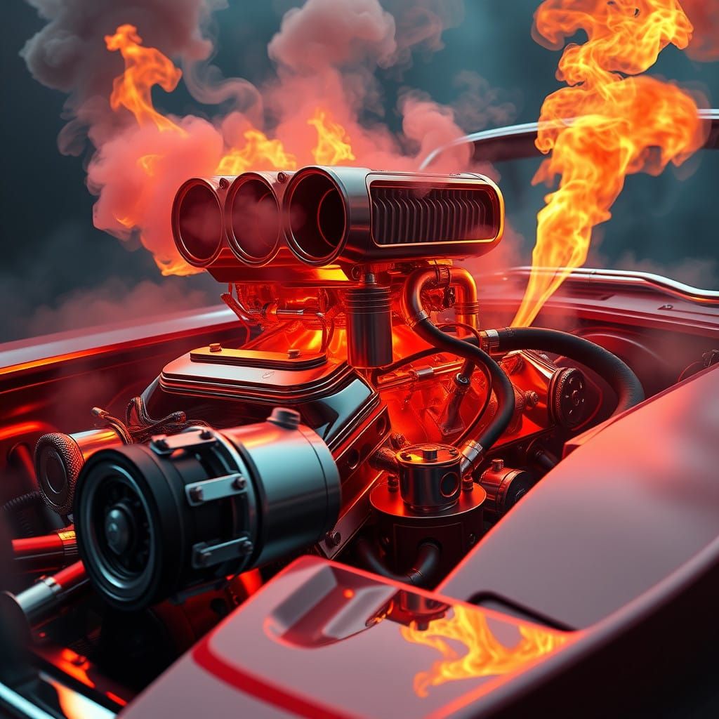 Red - Cyberpunk Engine Roars to Life in Cherry-Red Dodge Cha...