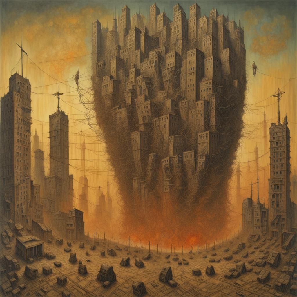 Cyberpunk Cityscape in Vibrant Tapestry Style - AI Art