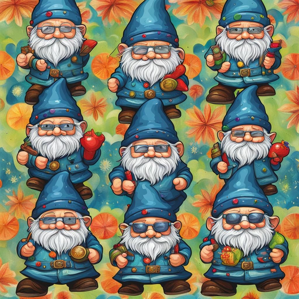 Funky gnomes - AI Generated Artwork - NightCafe Creator