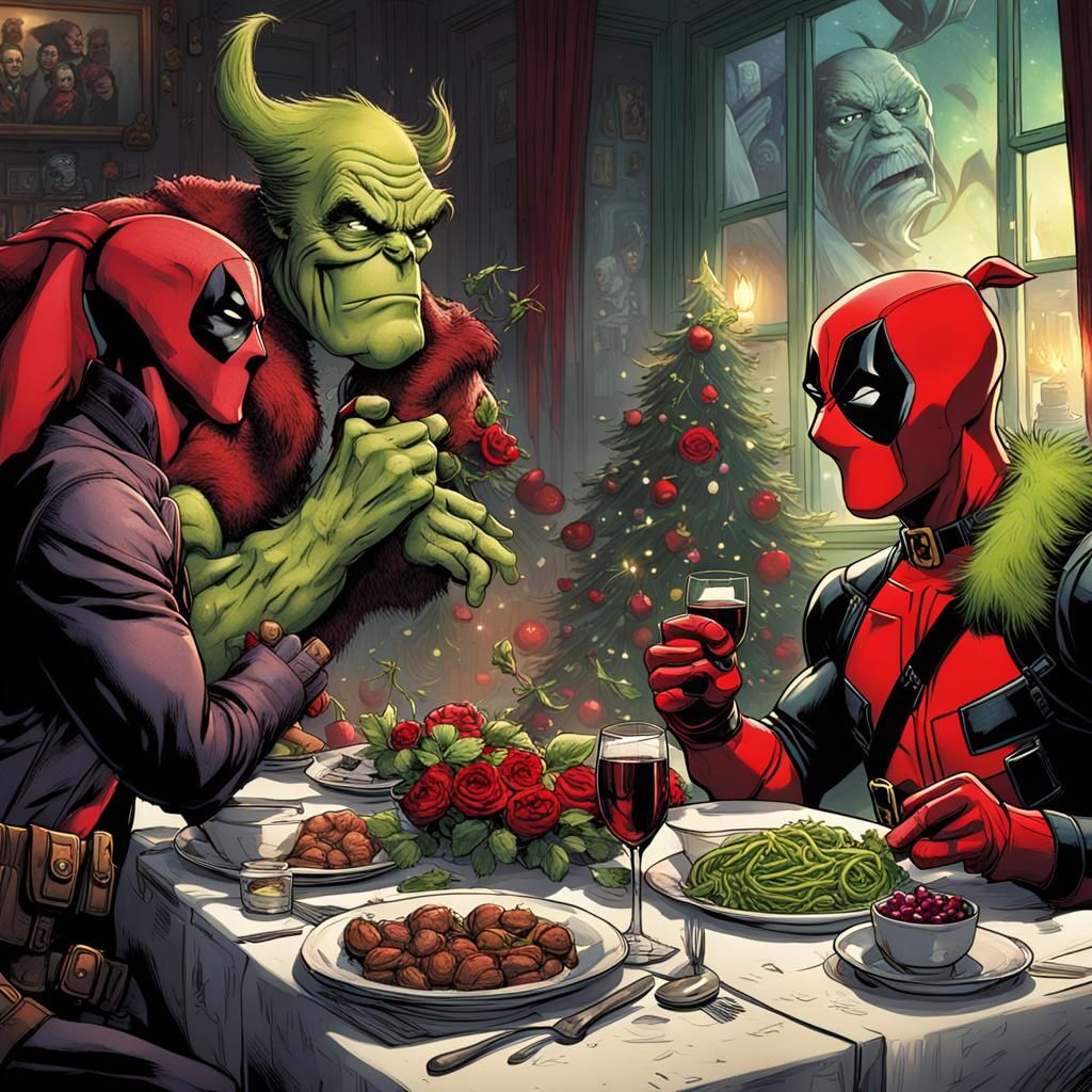 Deadpool crashes a romantic dinner - AI Generated Artwork - NightCafe ...