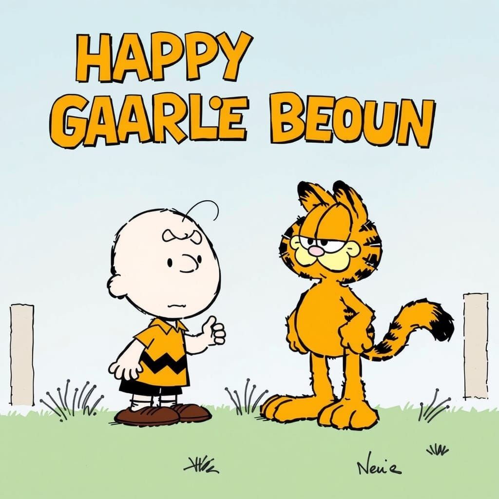 Charlie Brown And Garfield Comic Strip Crossover