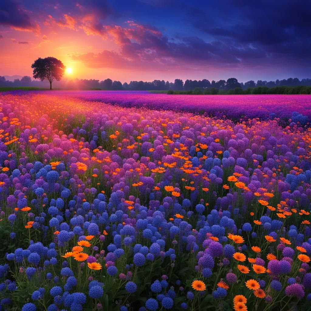 Indigo sunset - AI Generated Artwork - NightCafe Creator