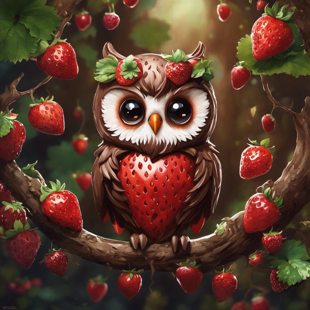 Chocolate Covered Strawberries Owl 🦉 🍫🍓🍓 - AI Generated Artwork ...