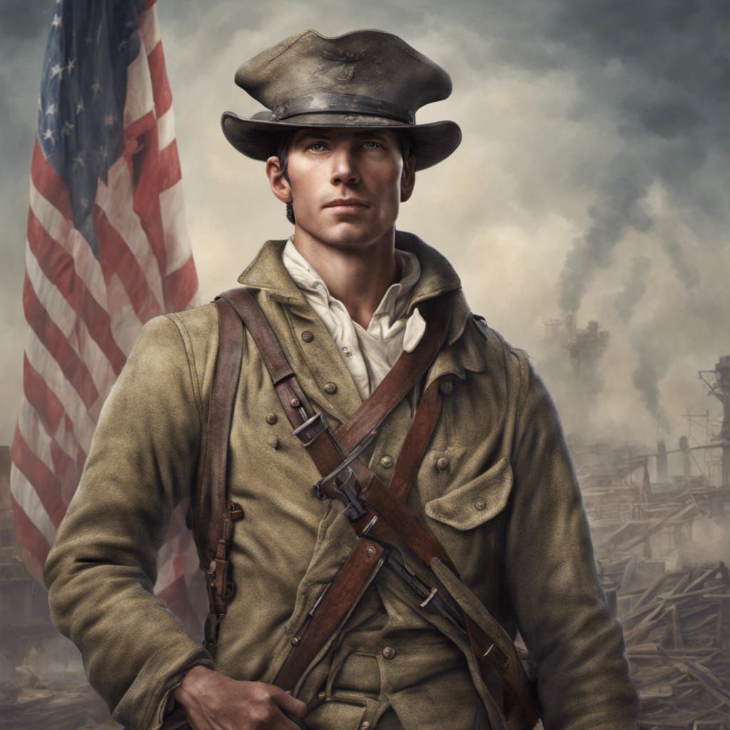 American Minuteman (Male) (Industrial Age) - AI Generated Artwork - NightCafe Creator