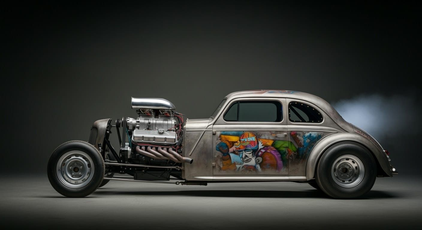 Classic British Dragster Concept Car in Cyberpunk ... - AI Art