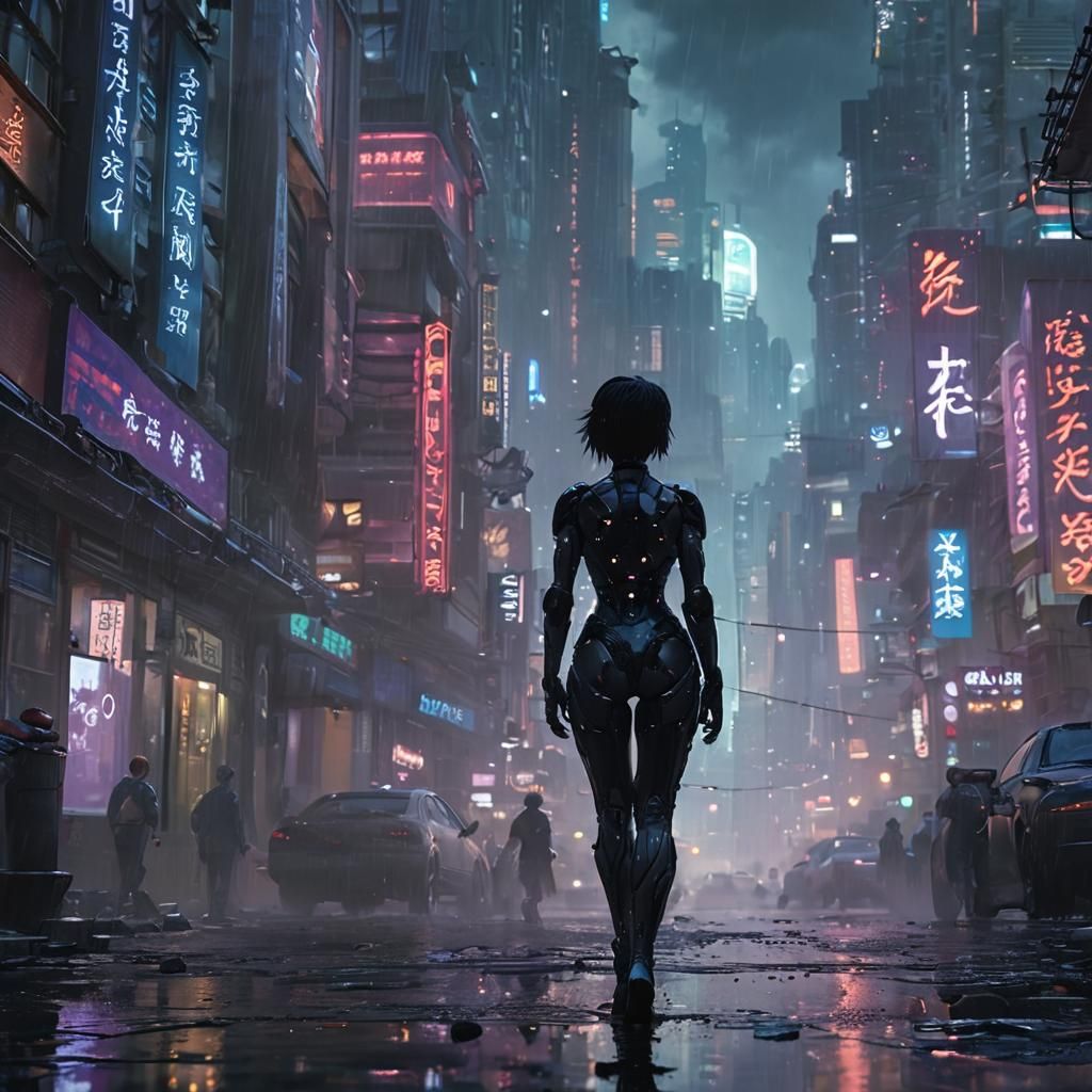 Ghost in the Shell esthetic - AI Generated Artwork - NightCafe Creator