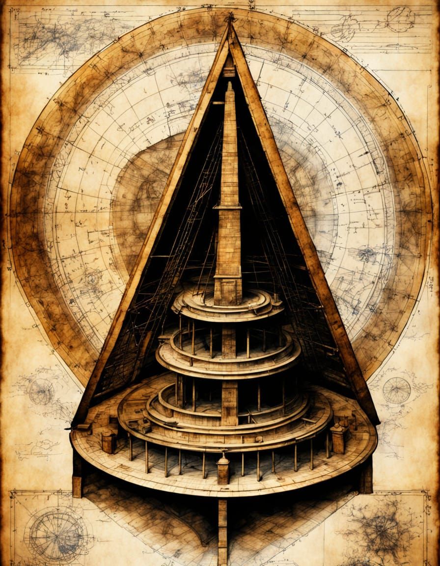 Structure designed by da Vinci - Da Vinci's Pyramid Blueprin...