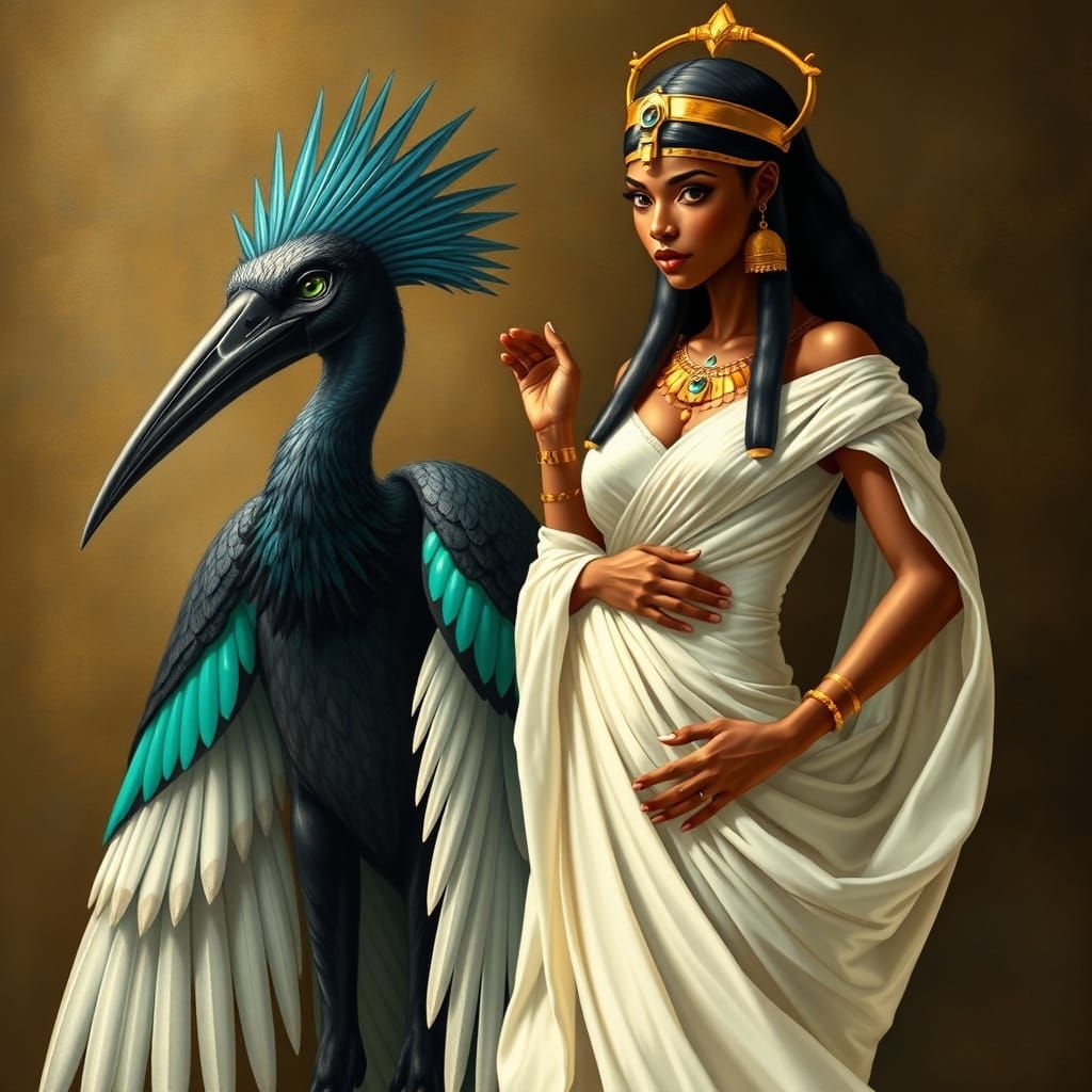 Ibis Headed Thoth With A Slender Muscle Man Body, Soft Ebony Skin ...
