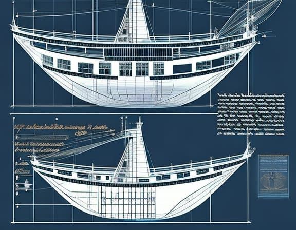 Ship blueprint! - AI Generated Artwork - NightCafe Creator