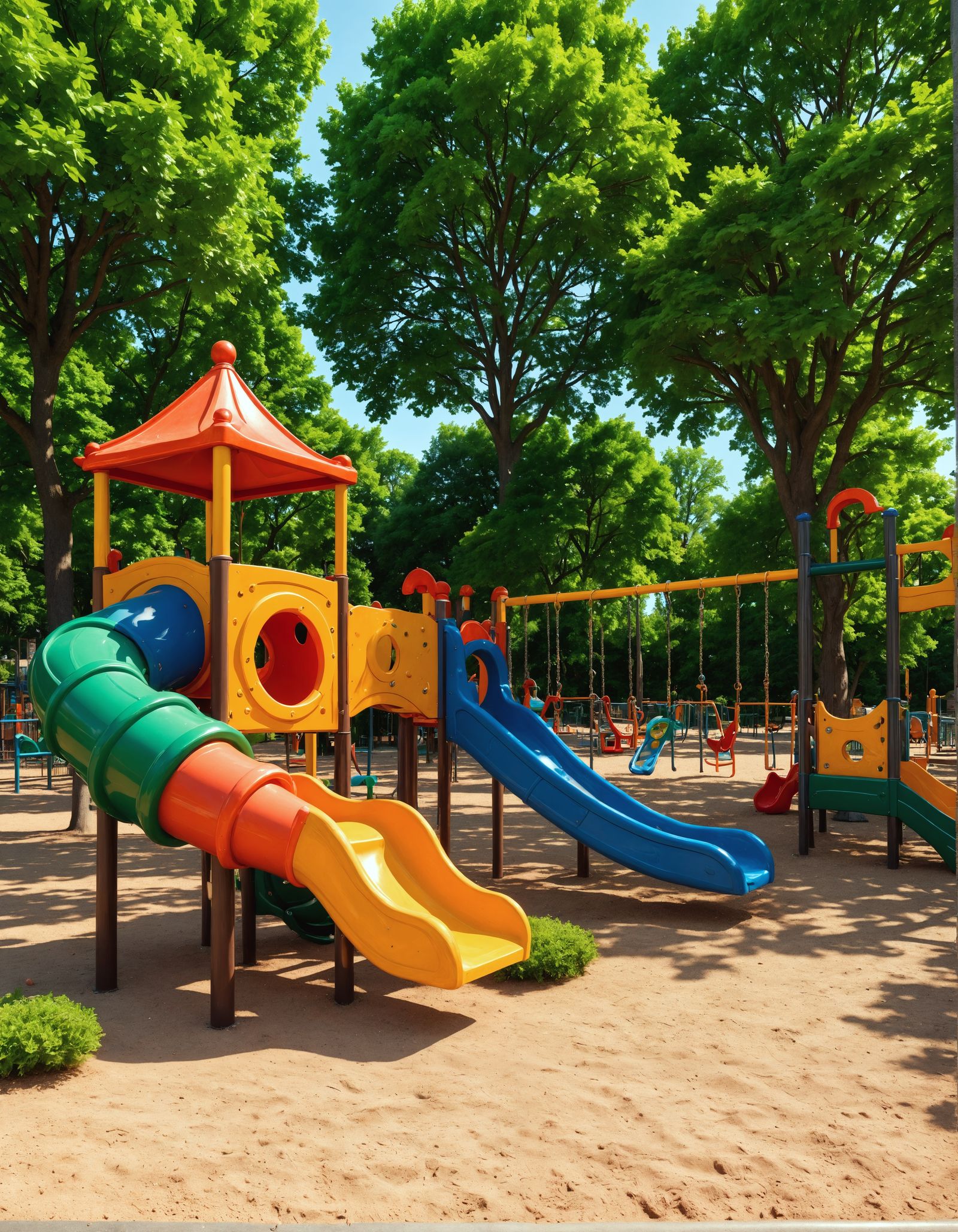 Hyperrealistic Playground Scene in Cinematic Style - AI Art