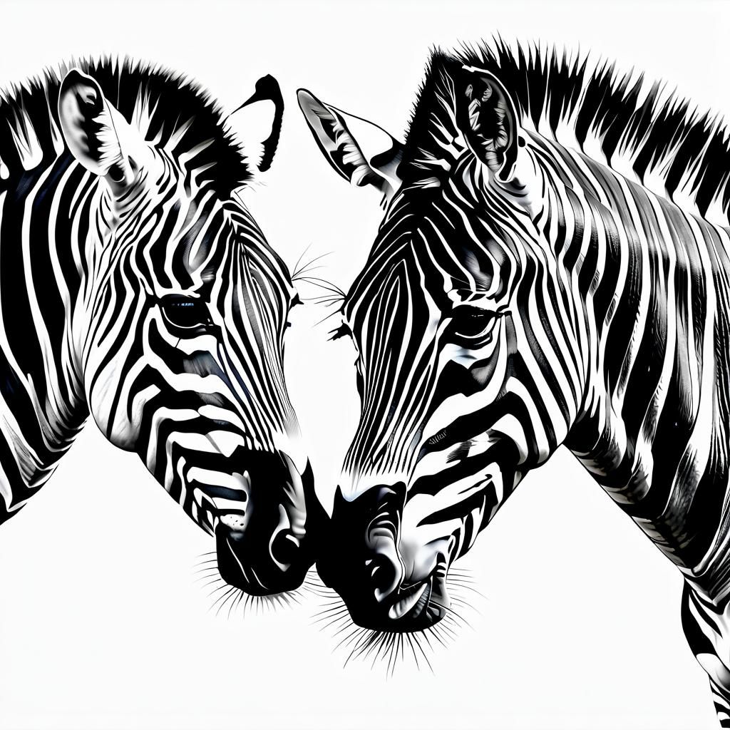 Black and White Zebras - AI Generated Artwork - NightCafe Creator