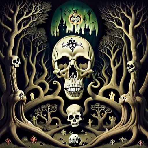 Skull Forest - AI Generated Artwork - NightCafe Creator