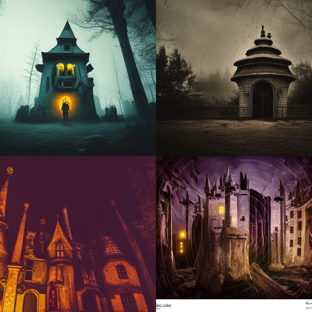 Alien castle in dark and creepy atmosphere - AI Generated Artwork ...