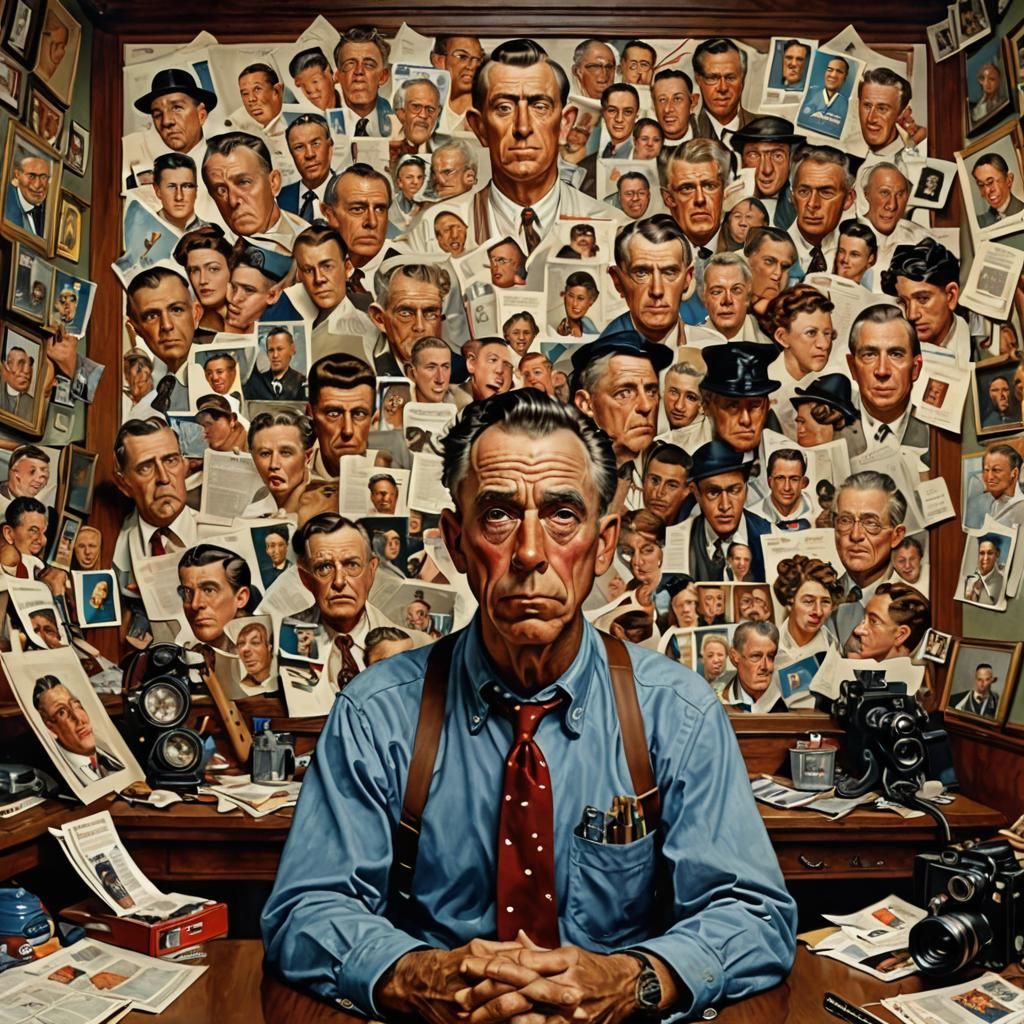 "Self Portrait" (Norman Rockwell) - AI Generated Artwork - NightCafe Creator