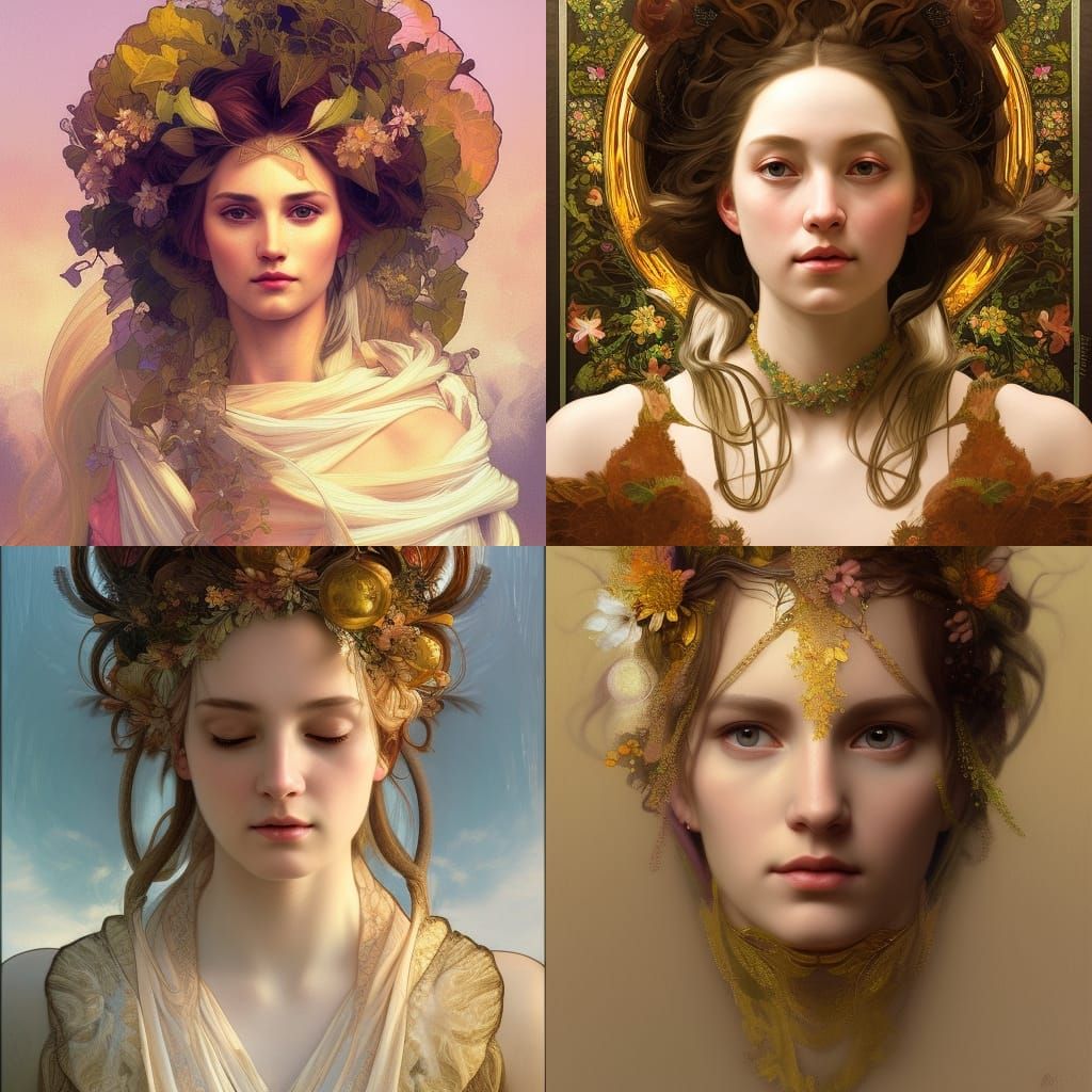 Goddess of each season, spring, summer, fall, and winter - AI Generated ...