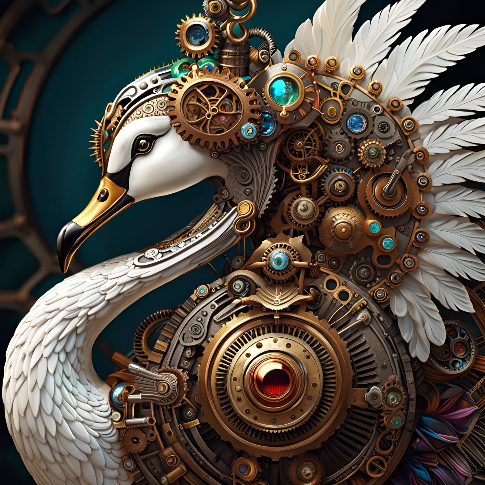 Robotic swan - AI Generated Artwork - NightCafe Creator